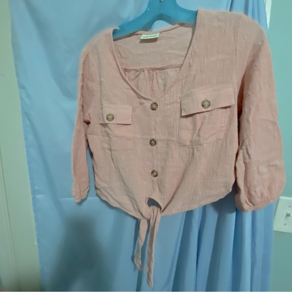 Belle Du Jour | Tops | Belle De Jour Peach Colored Crop Top With Front ...